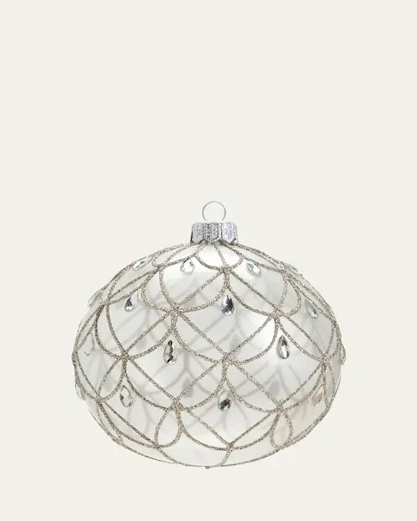 Bergdorf Goodman Transparent Crystal Drop Ball Christmas Ornament