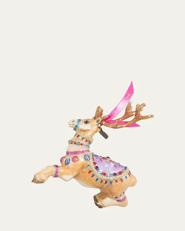 JAY STRONGWATER Prancer Reindeer Glass Christmas Ornament - One-color