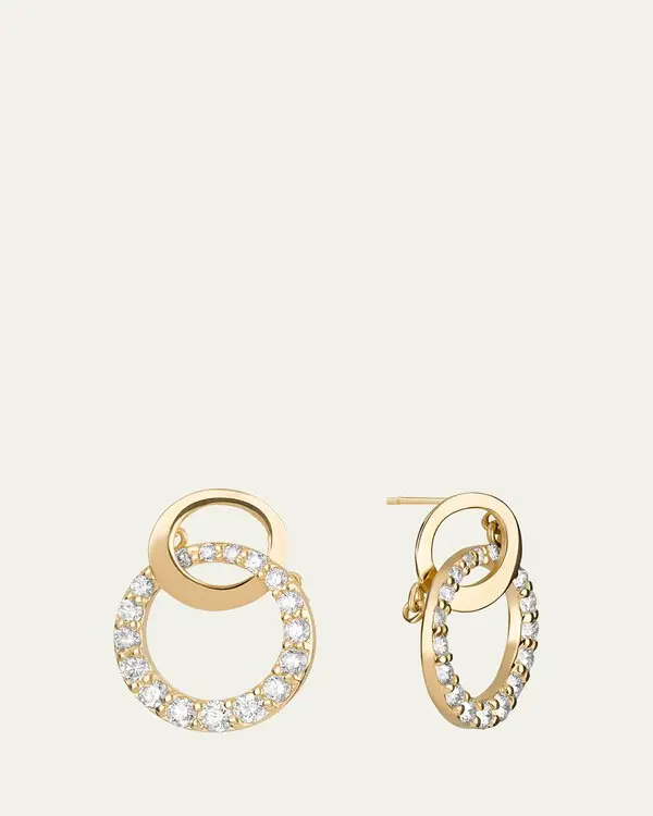 Lana Jewelry 14k Yellow Diamond Double Bond Cusp Dangle Stud Earrings - Gold