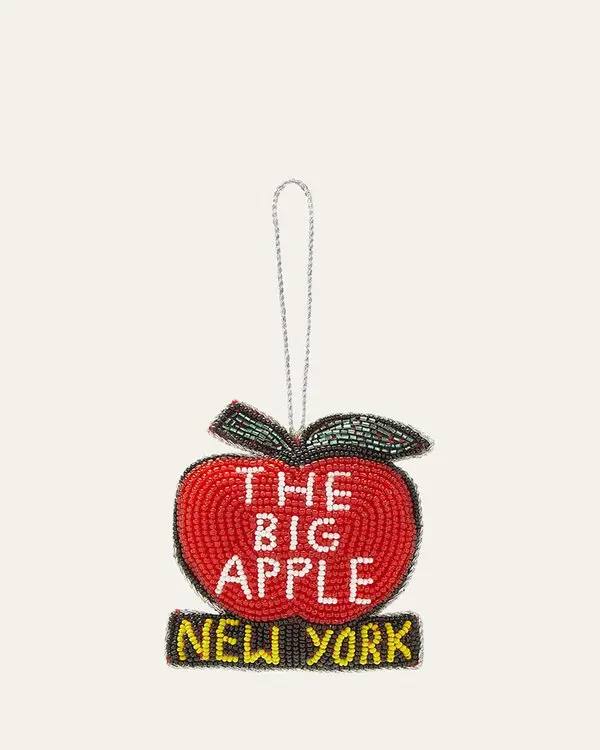 SUDHA PENNATHUR Big Apple Beaded Christmas Ornament