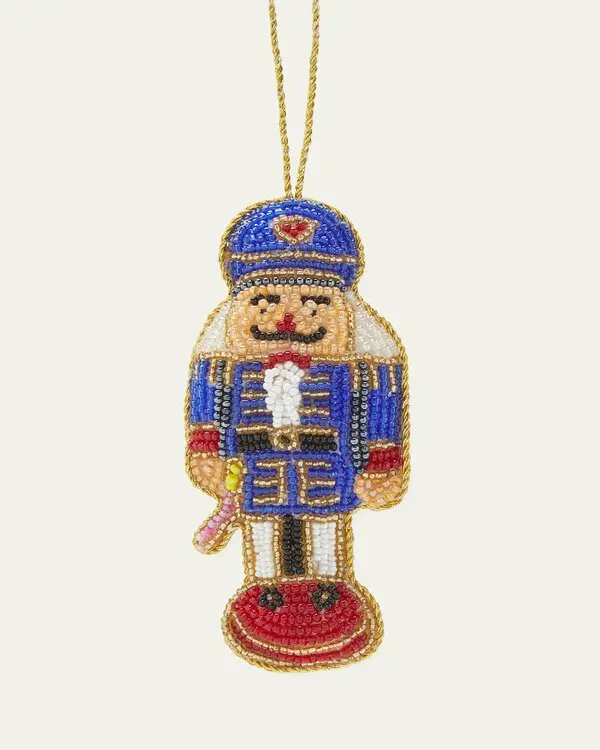 SUDHA PENNATHUR Nutcracker Beaded Christmas Ornament