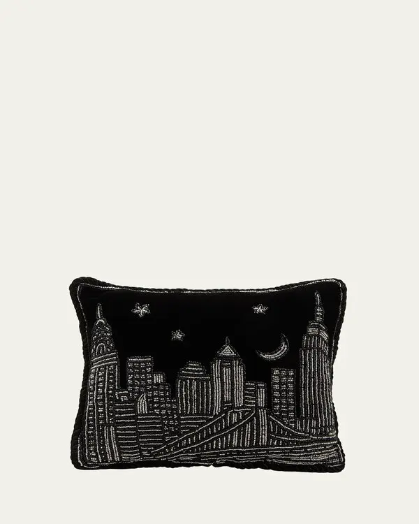 SUDHA PENNATHUR New York City Beaded Decorative Pillow