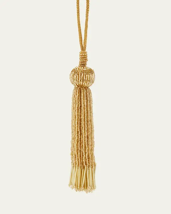 SUDHA PENNATHUR Golden Beaded Tassel Ornament