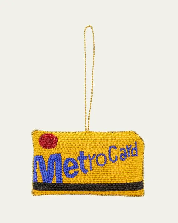 SUDHA PENNATHUR Metrocard Beaded Christmas Ornament