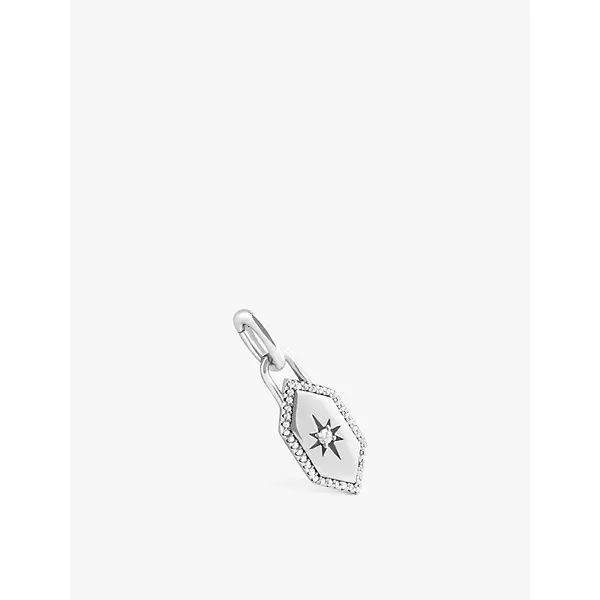 ASTRID & MIYU Shield Talisman Rhodium-plated Charm