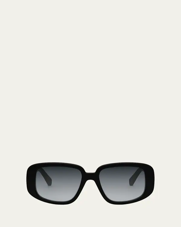Celine Bold 3 Dots Acetate Shield Sunglasses - Shiny Black Gradient Smoke