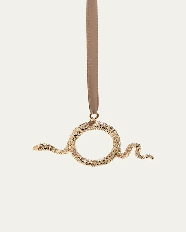 L'Objet Snake 24k Gold-plated Christmas Ornament - One-color
