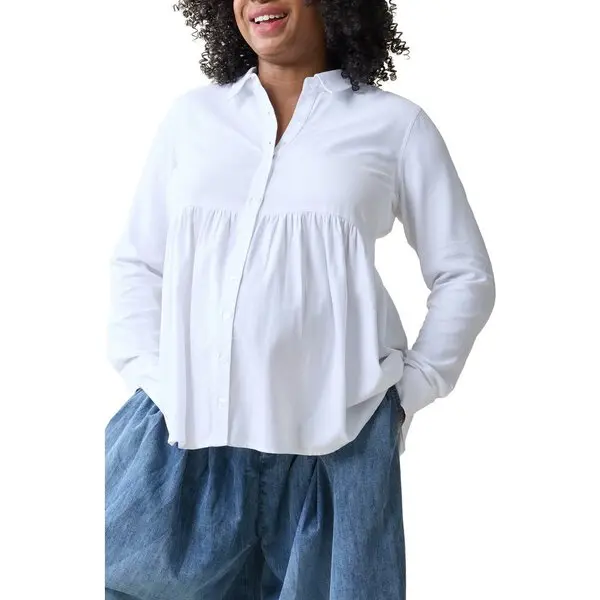 INGRID & ISABEL® Button-up Peplum Maternity Top