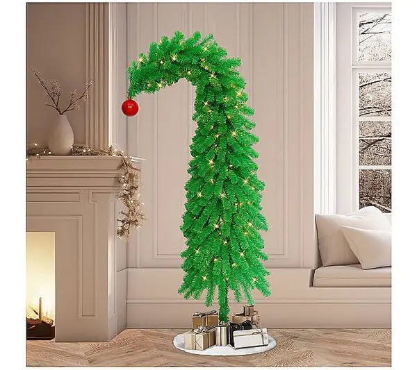 PULEO INTERNATIONAL 6' Pre-lit Whimsical Christ Mas Tree