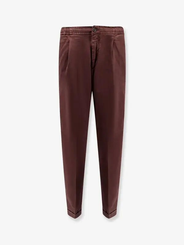 NUGNES 1920 Stretch Cotton Trousers - Brown