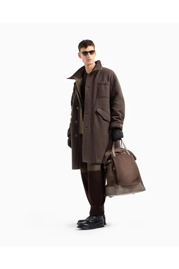 Giorgio Armani Cashmere Drap Zip-up Shirt-jacket