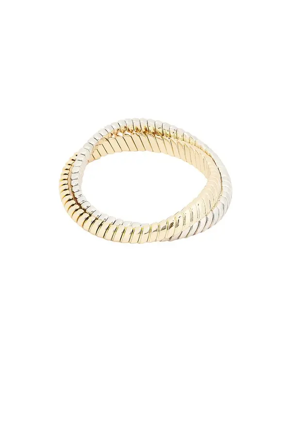 ROXANNE ASSOULIN Double Cobra Bracelet - Gold & Silver