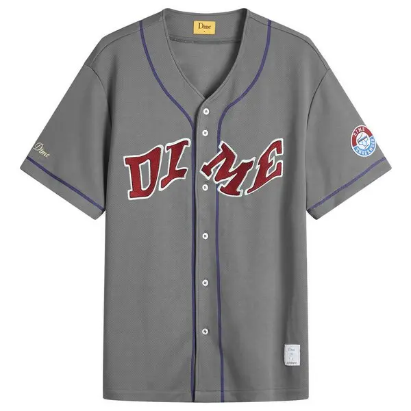 Dime League Baseball Jersey In Grey - 55% Off | Editorialist