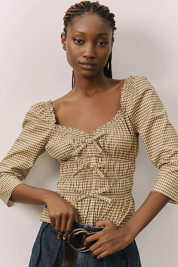 REFORMATION Lauryn Top - Neutral Pattern