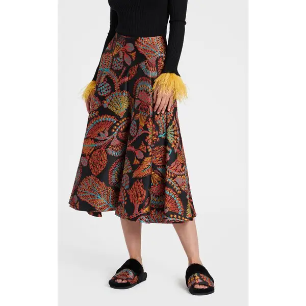 La DoubleJ Milano Jacquard Skirt - Jacquard Sicomore Black