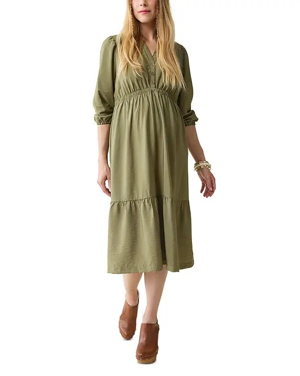 Ingrid & Isabel Empire Waist Maternity Dress - Olive | Editorialist