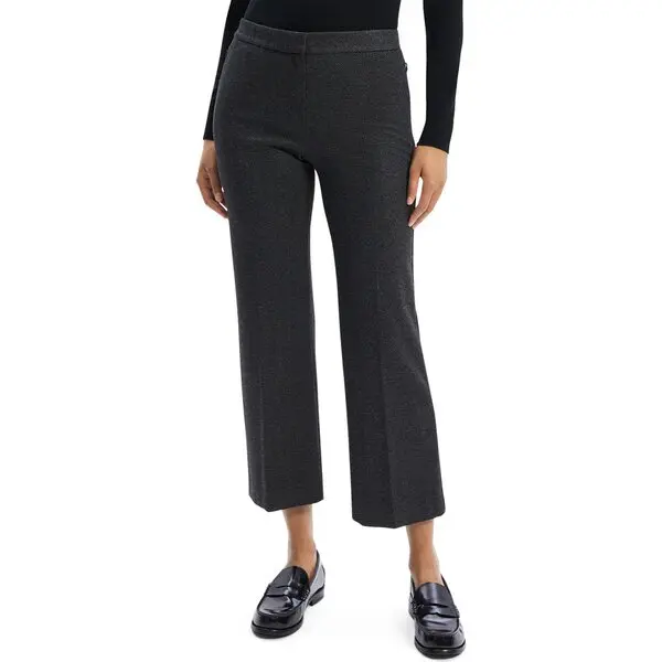 Theory Herringbone Kick Flare Ankle Trousers