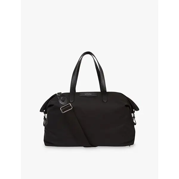 Smythson Norton Leather-trim Canvas Travel Bag