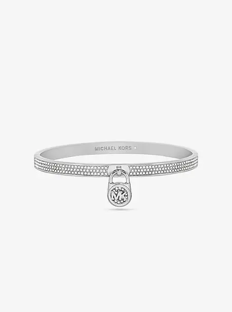 Michael Kors Pavé Logo Padlock Bangle - Silver