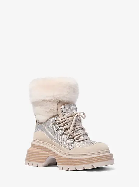 Michael Kors Shiloh Embellished Boots - Natural