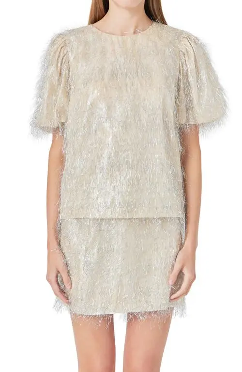 Endless Rose Metallic Fringe Top