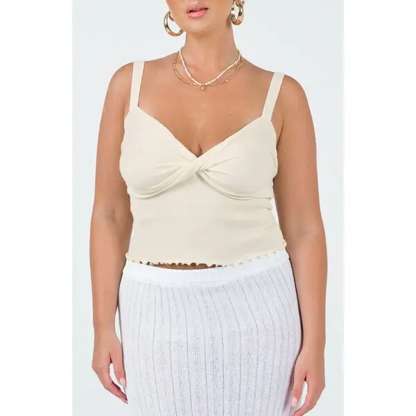 Princess Polly Dalma Twist Tank - Off White