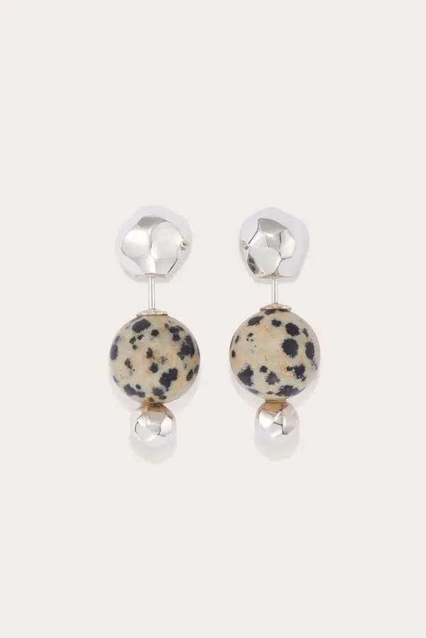 LIFFNER Dalmatian Barbell Earring - Silver