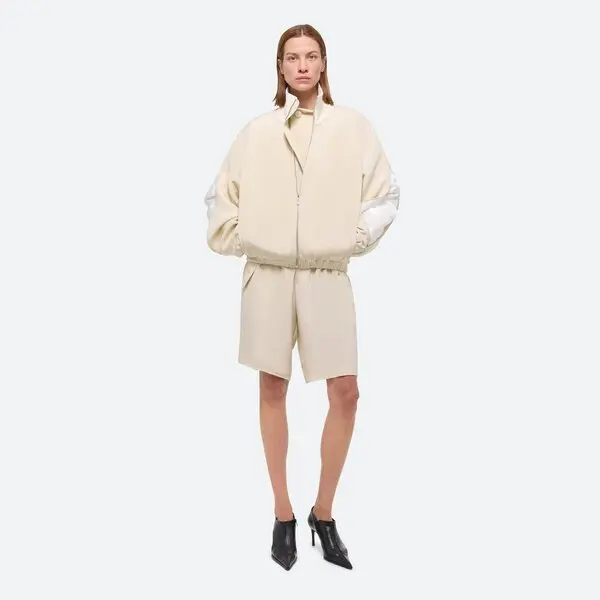 Helmut Lang Layered Silk Bomber - Oat