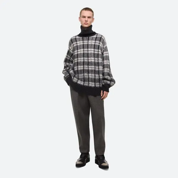 Helmut Lang Brushed Turtleneck Sweater - Medium Black Check