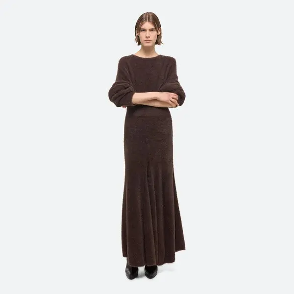 Helmut Lang Full-length Eyelash Knit Skirt - Espresso