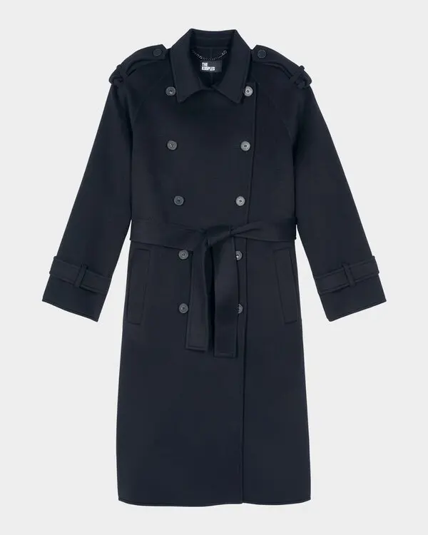 The Kooples Wool-blend Belted Trench Coat