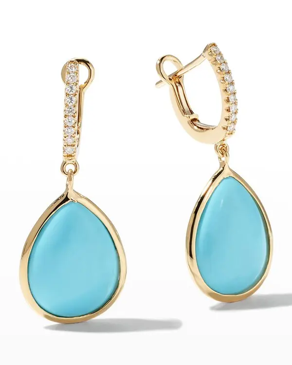 FREDERIC SAGE 14k Yellow Gold Luna Drop Earrings With Diamonds - Lapis