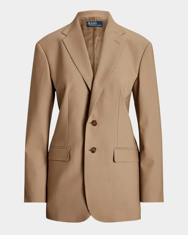 Ralph Lauren Stretch Wool-blend Blazer - Camel