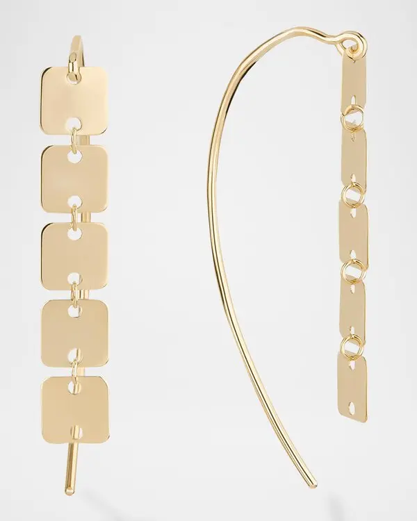 Lana Jewelry Laser Square Chain Dangle Hoop Earrings
