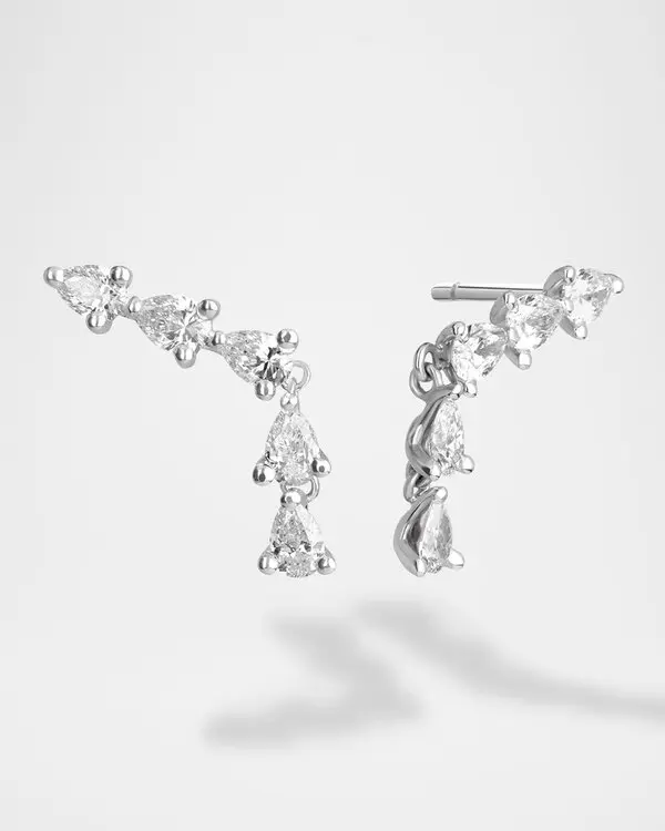 Lana Jewelry 14k Gold Pear Diamond Dangle Earrings