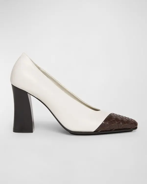 Bottega Veneta Leather Block-heel Pumps - White Fondant