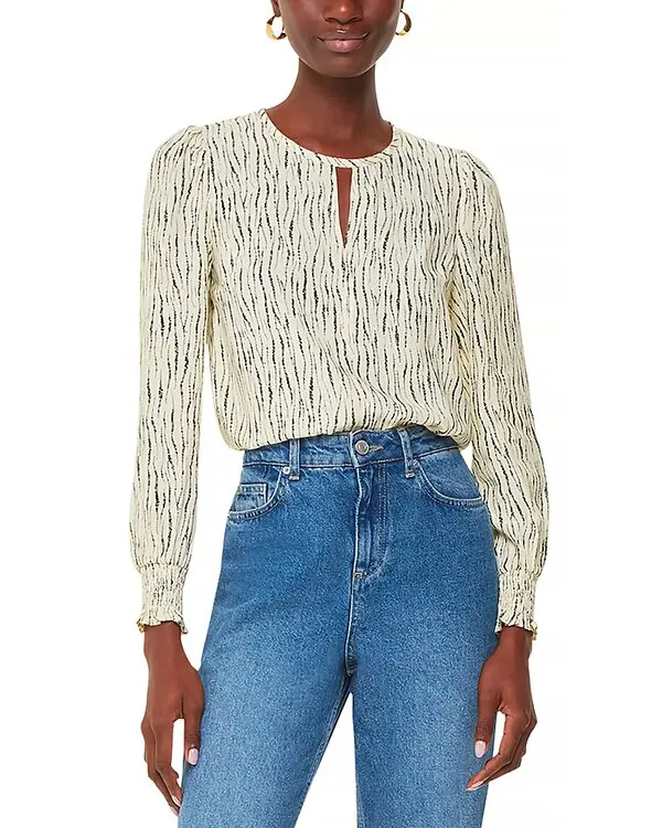 Whistles Shibori Stripe Blouse - Ivory/multi