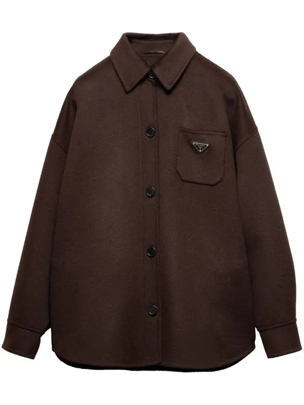 Prada Enamel-logo Wool Jacket