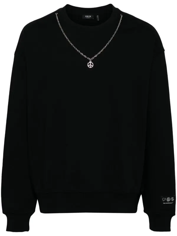 FIVE CM Chain Detail Sweatshirt - Black