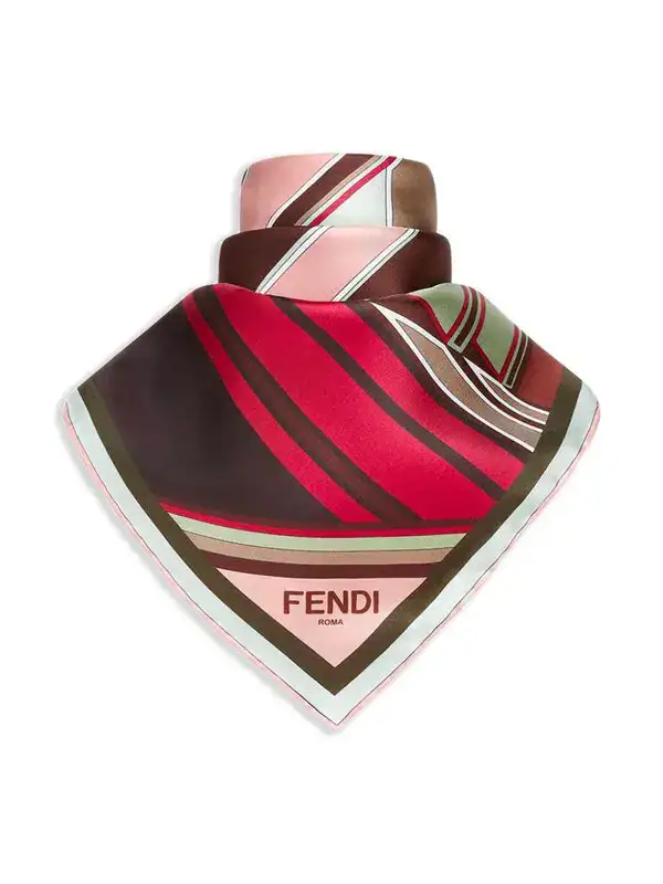 Fendi Silk Foulard Scarf Pink Editorialist