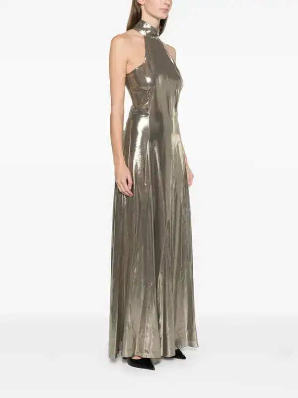 Patrizia Pepe Lam Maxi Dress In Gold - 19% Off | Editorialist