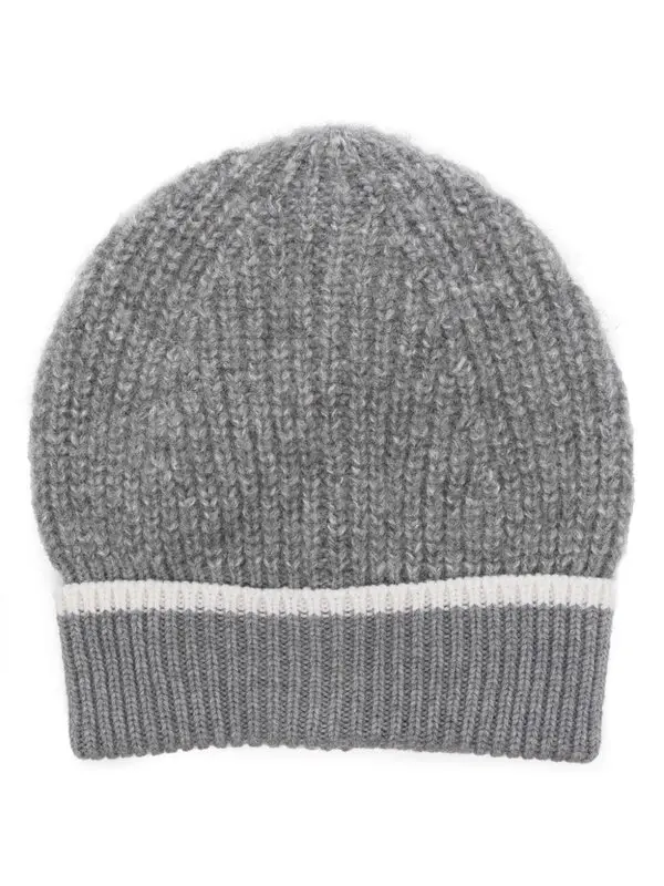 Peserico Gray Knit Hat Peserico - Gray hat with wool, silk and cashmere with lurex  main image 2