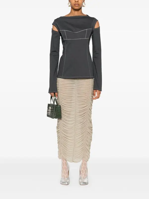 ELENA VELEZ Parlour Midi Skirt - Neutrals