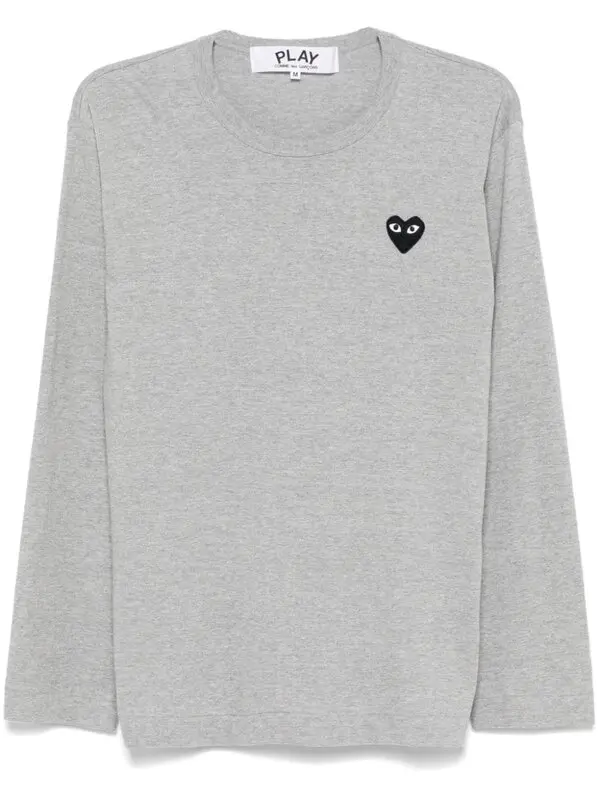 Play Comme Des Garcon Heart-patch T-shirt - Grey