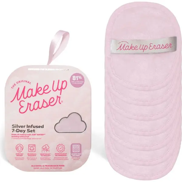 THE ORIGINAL MAKEUP ERASER 7-day Makeup Eraser Set With Laundry Bag - Silver Infused