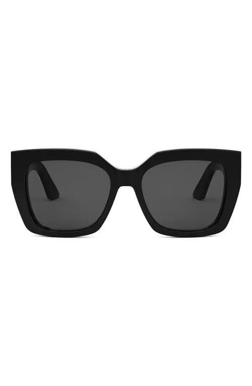 Dior Miss S2i 55mm Square Sunglasses - Shiny Black / Smoke