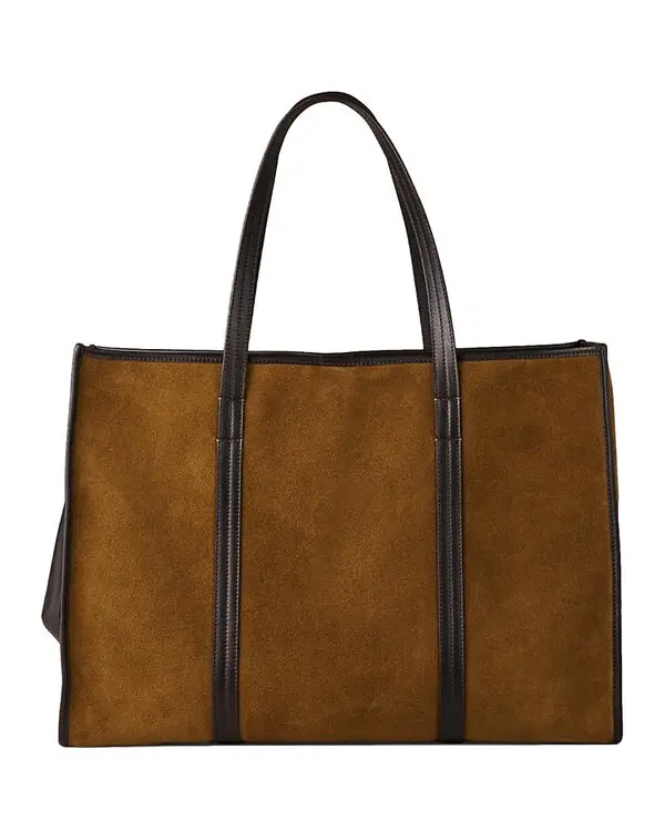 Sandro Large Suede Tote Bag - Camel