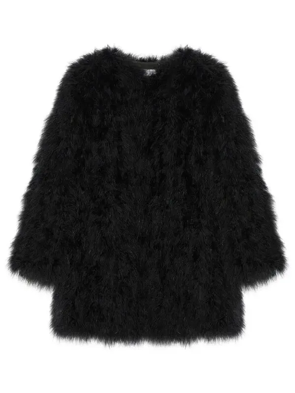 YVES SALOMON Turkey Feather Jacket - Black