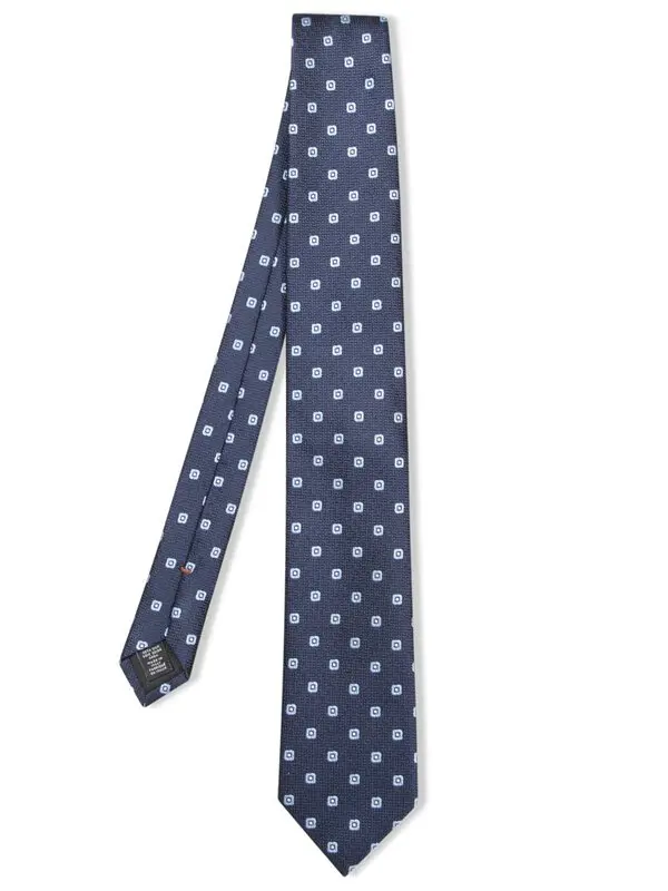Zegna Jacquard Silk Neck Tie - Blue