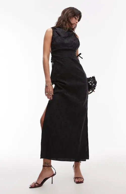 Topshop Ruched Side Maxi Dress In Black - 55% Off | Editorialist